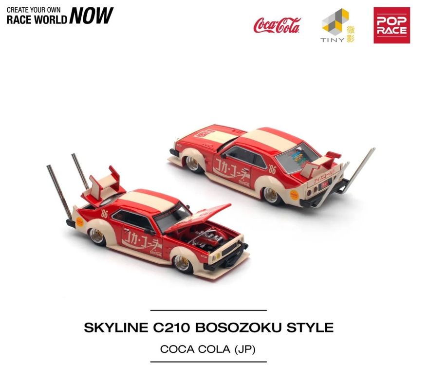 Pop Race Coca Cola Skyline C210 Kaido Racer Bosozoku Style (Neu und ...