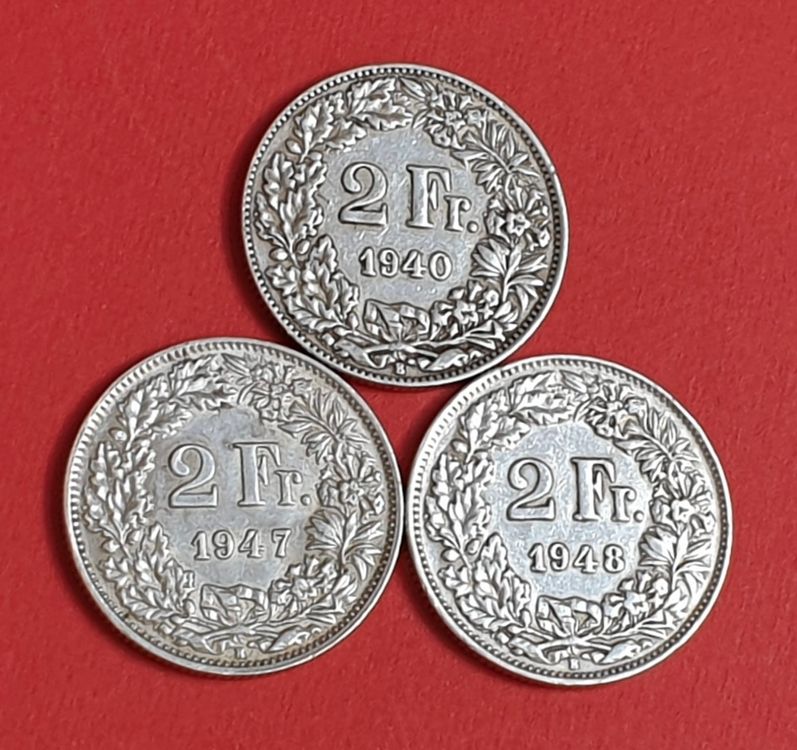 2 Franken 1940,1947,1948 „Silber“ | Kaufen auf Ricardo
