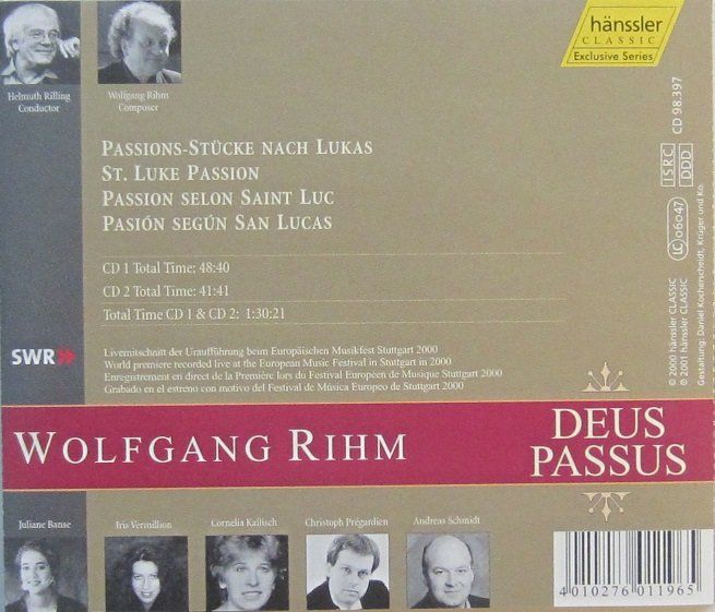 Wolfgang Rihm - Deus Passus | Kaufen auf Ricardo