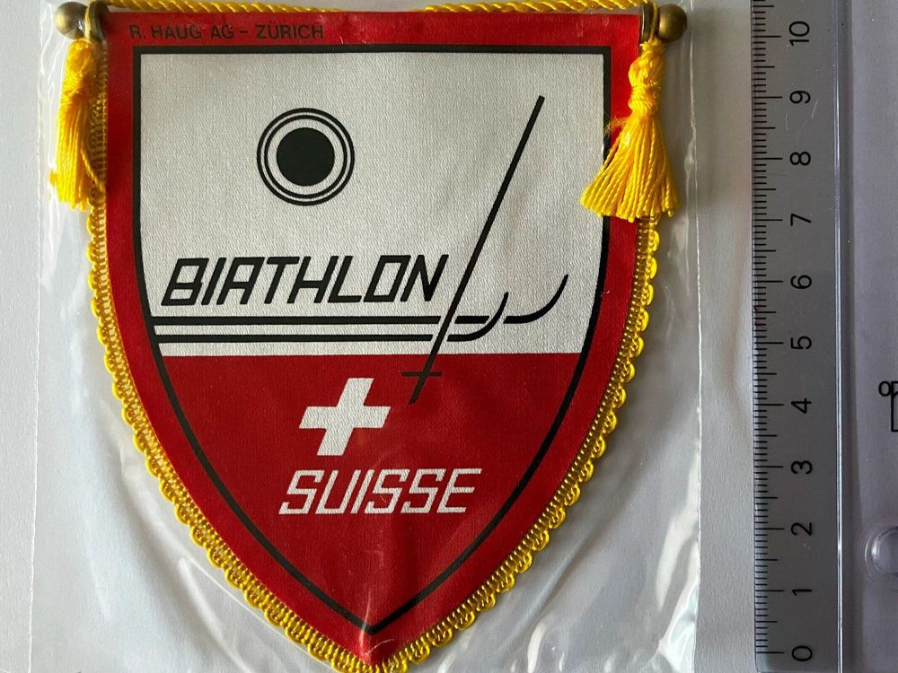 Vintage Fanion/Wimpel BIATHLON / SUISSE (Neu und originalverpackt) in Gland für CHF 6 – mit ...