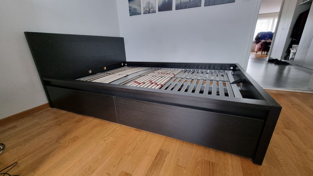 Ikea Malm Bett Schwarz (140x200) | Kaufen auf Ricardo