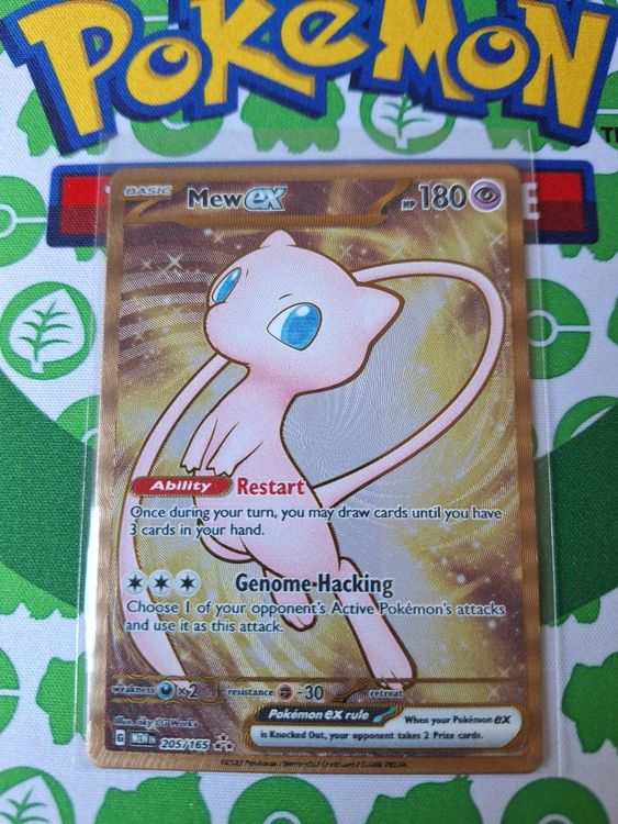 Pokemon 151 Mew ex Gold Metal Card / Metallkarte Promo Engl (Gebraucht ...