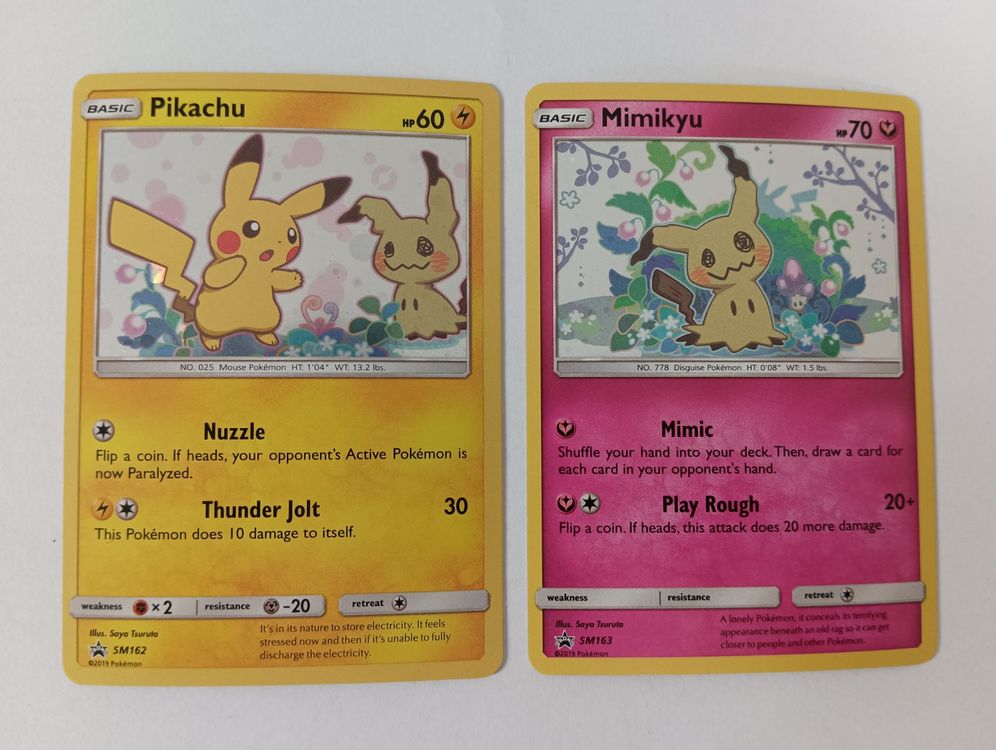 Pokemon Pikachu und Mimikyu Promo Set Englisch SM162 SM163 (Neu (gemäss ...