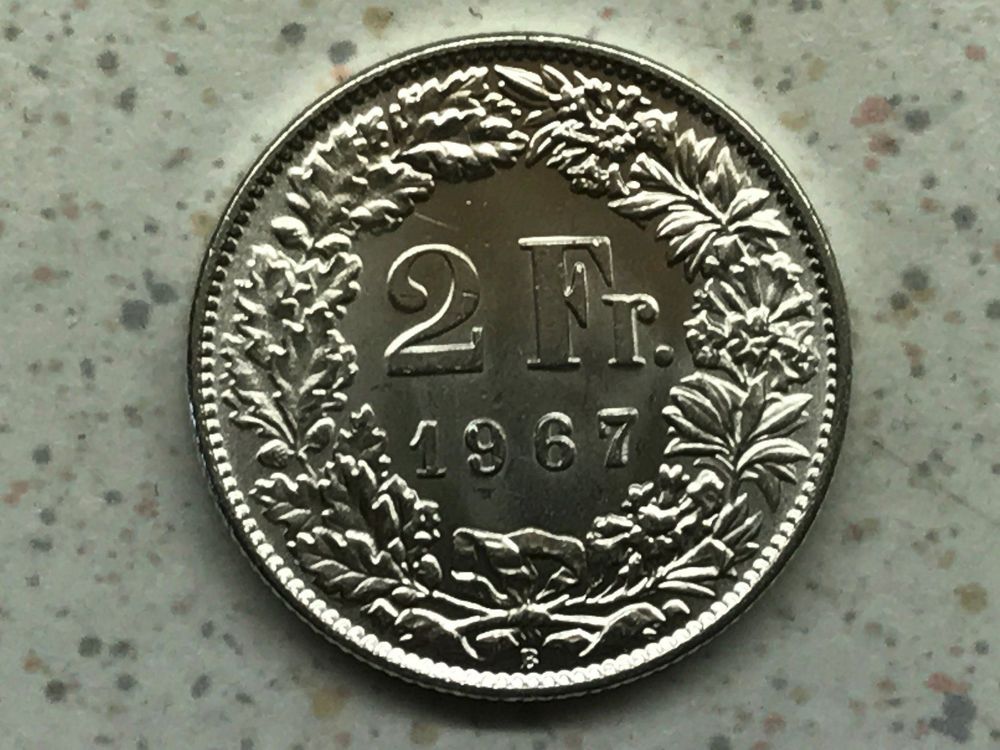 1967 2 Franken Silber !!!! (Gebraucht) in Winterthur für CHF 5 – mit Lieferung auf Ricardo kaufen