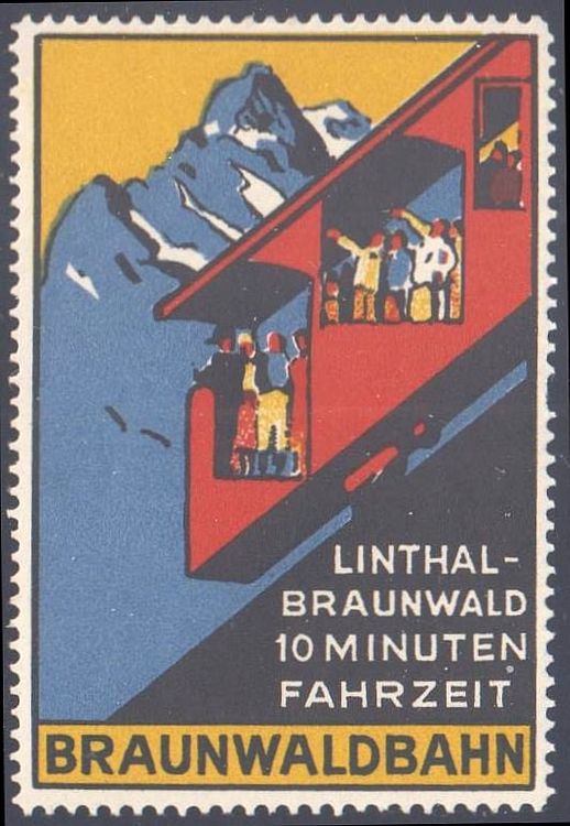 ca. 1910: LINTHAL-BRAUNWALD - Bahn-Vign. **/* | Kaufen auf Ricardo