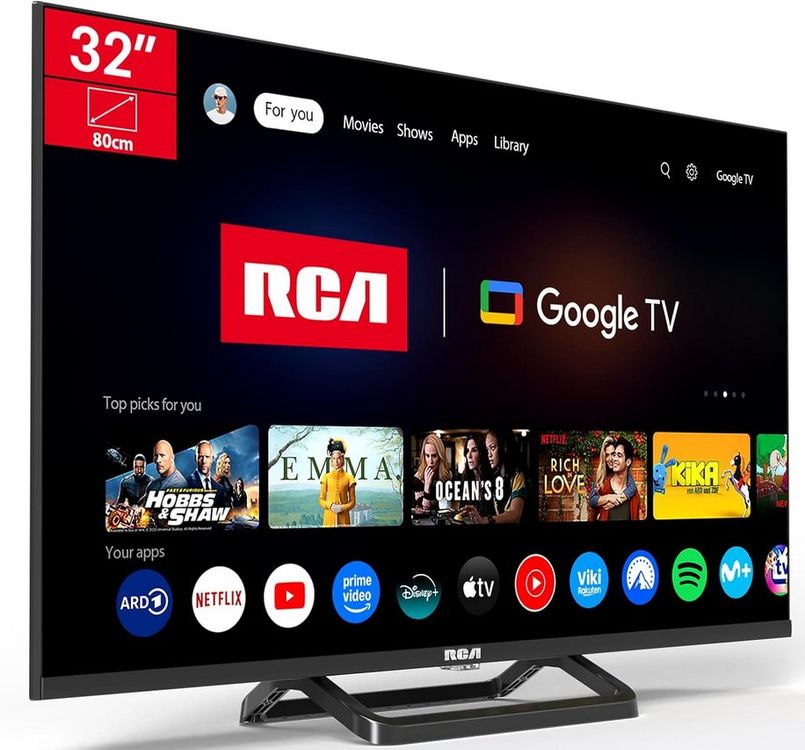 32 Zoll Smart TV 80cm Google TV HD LED Triple-Tuner Netflix (Neu und ...