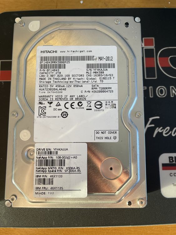 Hitachi 2TB HDD Festplatte, SATA, 7200RPM - Top Zustand! (Gebraucht) in ...