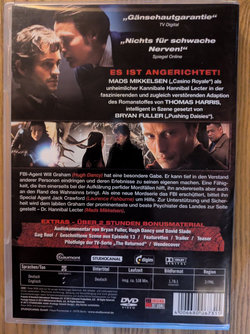 Hannibal – Die komplette 1. Staffel – Uncut auf 4 DVDs (Gebraucht) in Männedorf für CHF 5 – mit ...