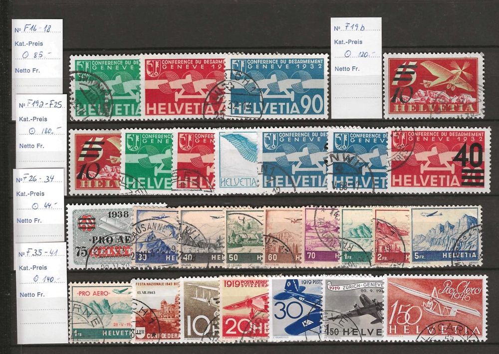 Lot Flugpost Nr. F16 - F41 : KP Fr. 569.-- | Kaufen auf Ricardo