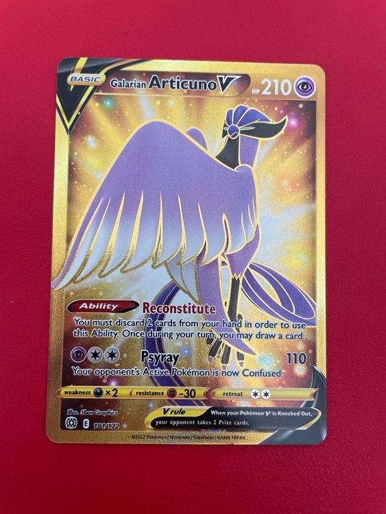 Pokemon Galarian Articuno Gold Ultra Rare Selten Brilliant | Kaufen auf ...