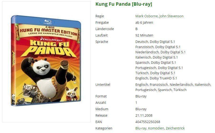 Kung Fu Panda [Blu-ray] | Kaufen auf Ricardo