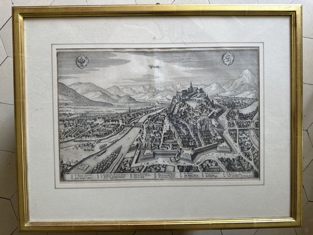 Merian Grafik von Graz Österreich in perfektem Zustand (Gebraucht) in ...