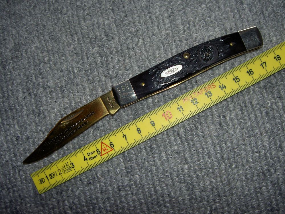 interessantes vergoldetes 2-Klingen Messer in Holzbox (USA) (Gebraucht ...