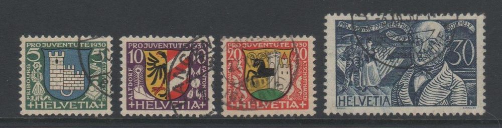 Pro Juventute 1930 Satz SBK Nr. J53/J56 o Katwert: 10.00 CHF (Gebraucht) in Remetschwil für CHF ...