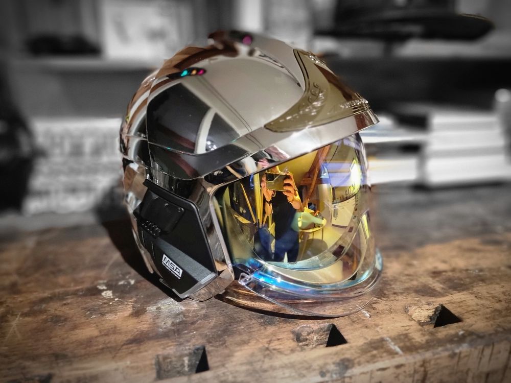 MSA Gallet F1XF Feuerwehrhelm verchromt (Neu und originalverpackt) in ...