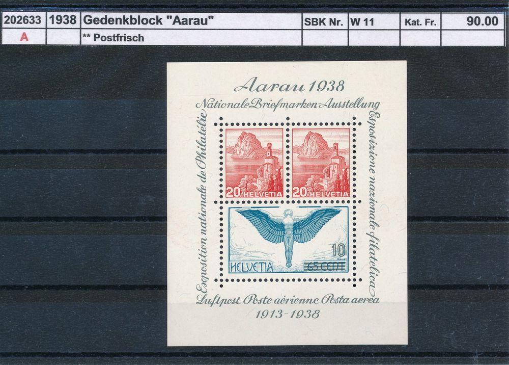 1938 Gedenkblock "Aarau" (Neu (gemäss Beschreibung)) in Winterthur für CHF 22.5 – mit Lieferung ...