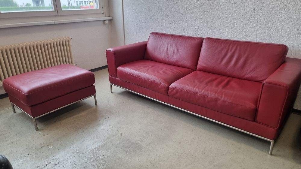 Sofa Leder rot inkl Hocker (Gebraucht) in Riehen für CHF 71 – nur ...