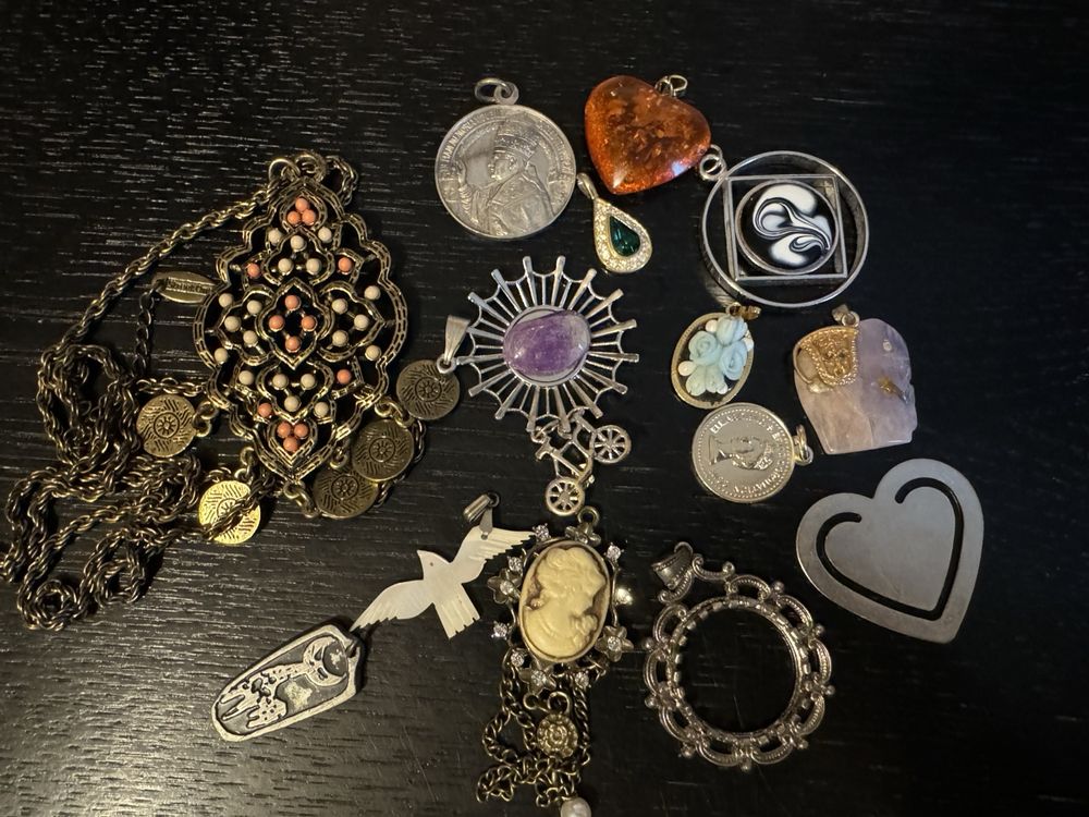 Vintage Anhänger Konvolut Schmuck Set Kette Silber Gold Bern (Gebraucht ...