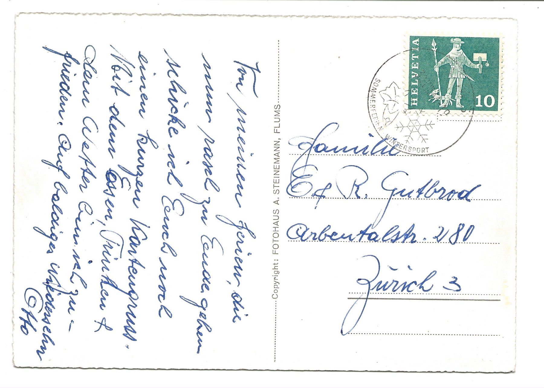 Flums - Kleinberg (SG) Ferienheim Hof - echte Foto-AK - 1961 (Gebraucht ...