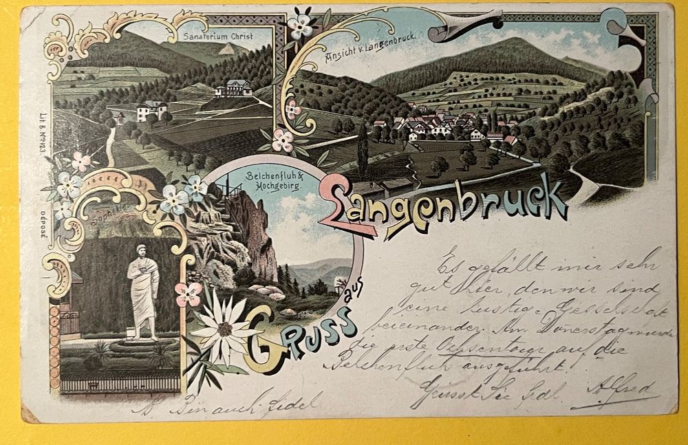 Alte Ansichtskarte Langenbruck 1899 Sanatorium Christ (Gebraucht) in ...