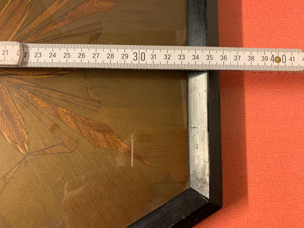 Antike Serviertablett Jugendstil mit Intarsienmalerei | Kaufen auf Ricardo