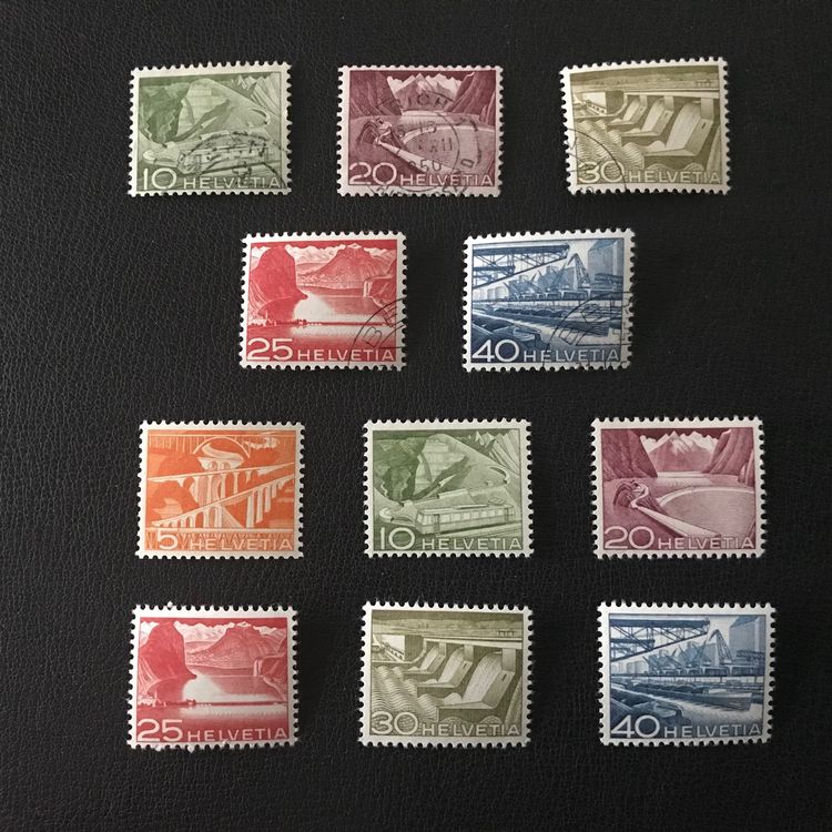 Technik und Landschaft 1949, ROLLENMARKEN, postfrisch/gest. (Gebraucht) in Stallikon für CHF 42 ...