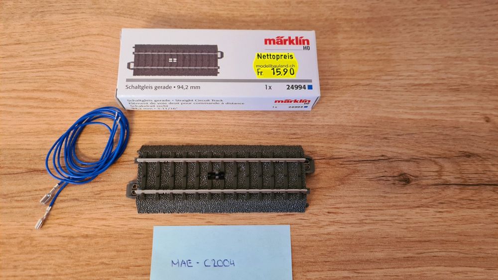 Märklin H0, 1x Schaltgleis gerade 24994 (MAE-C2004) (Gebraucht) in ...