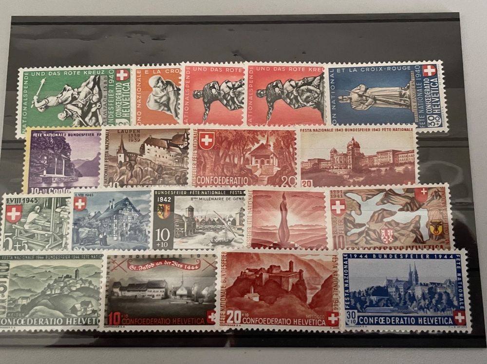 Pro Patria Marken, postfrisch**, Satz 1944 auf Steckkarte | Kaufen auf Ricardo