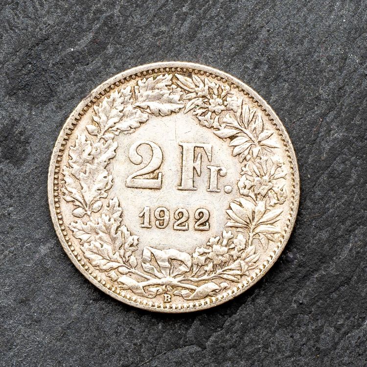 Silbermünze 2 Franken Helvetia 1922 B Schweiz Swiss | Kaufen auf Ricardo