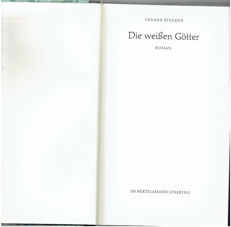 Die weissen Götter Eduard Stucken (Gebraucht) in Flims - Dorf für CHF ...