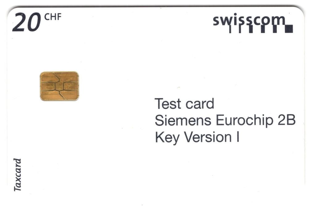 Swisscom 20 CHF Test card, Siemens Eurochip 2B Key Version I | Kaufen ...