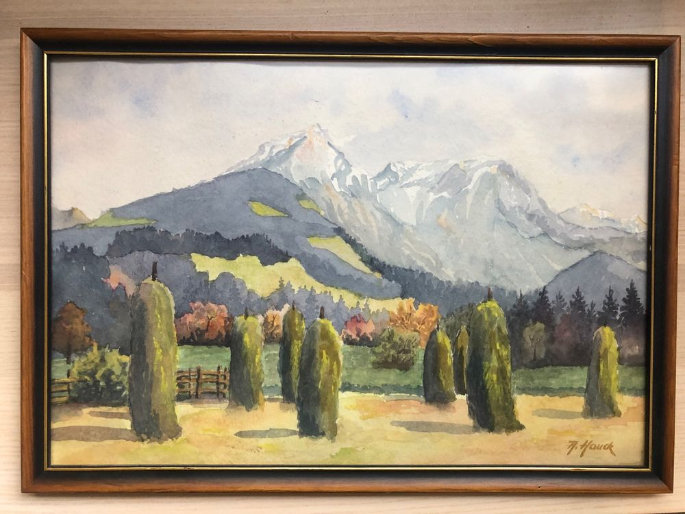 Albert Hauck, Landschaft, Aquarell, um 1900 | Kaufen auf Ricardo