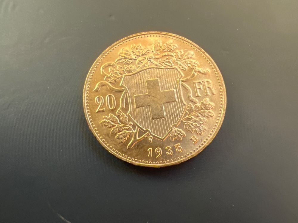 20 Franken 1935 B (ohne L), Schweiz, Vreneli, top-Erhaltung (Gebraucht) in Zürich für CHF 408 ...