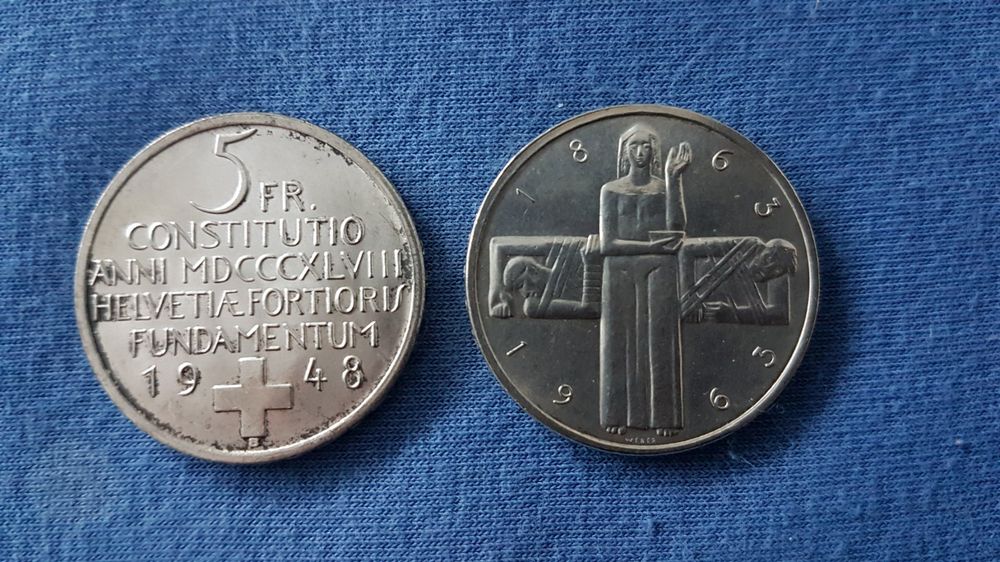 2x5 Franken Silber Gedenkmünzen 1948-1963 ab nur 1 Fr !!! (Gebraucht) in Camignolo für CHF 18 ...