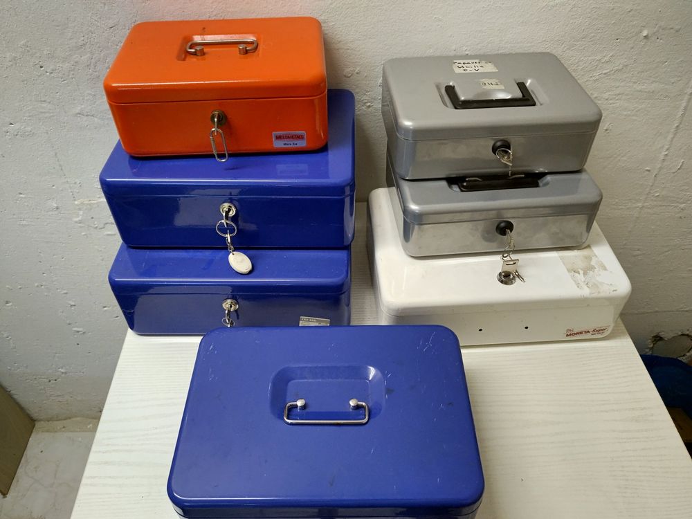 7 STÜCK KASSE KASSENBOX GELDKASETTE MONETA (Gebraucht) in für CHF 9 ...