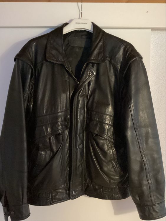 Giacca di pelle nera Happy Life, taglia 50, autunno 🍁 (Gebraucht) in Bützberg für CHF 30 – mit ...