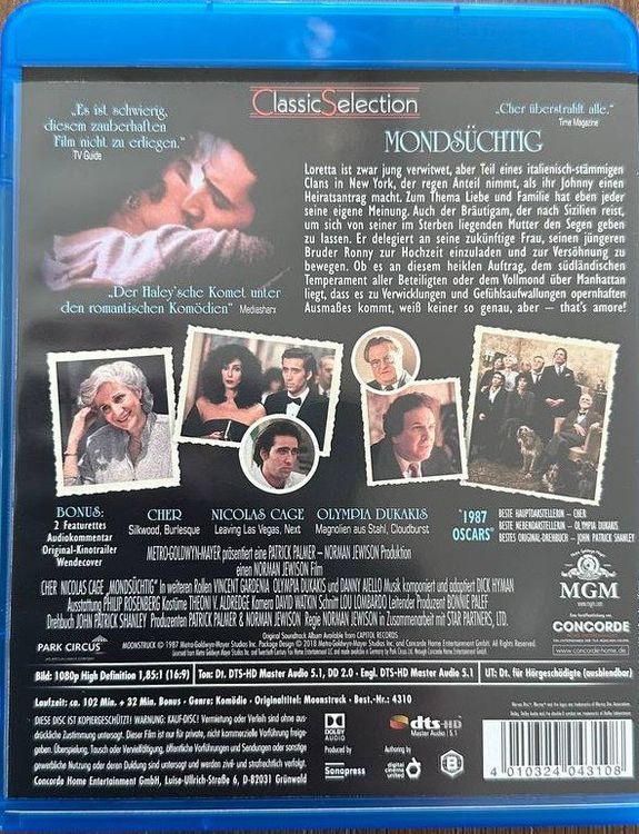 Mondsüchtig Blu-ray Classic Selection Cher, Nicolas Cage (Gebraucht) in Beringen für CHF 8 – mit ...