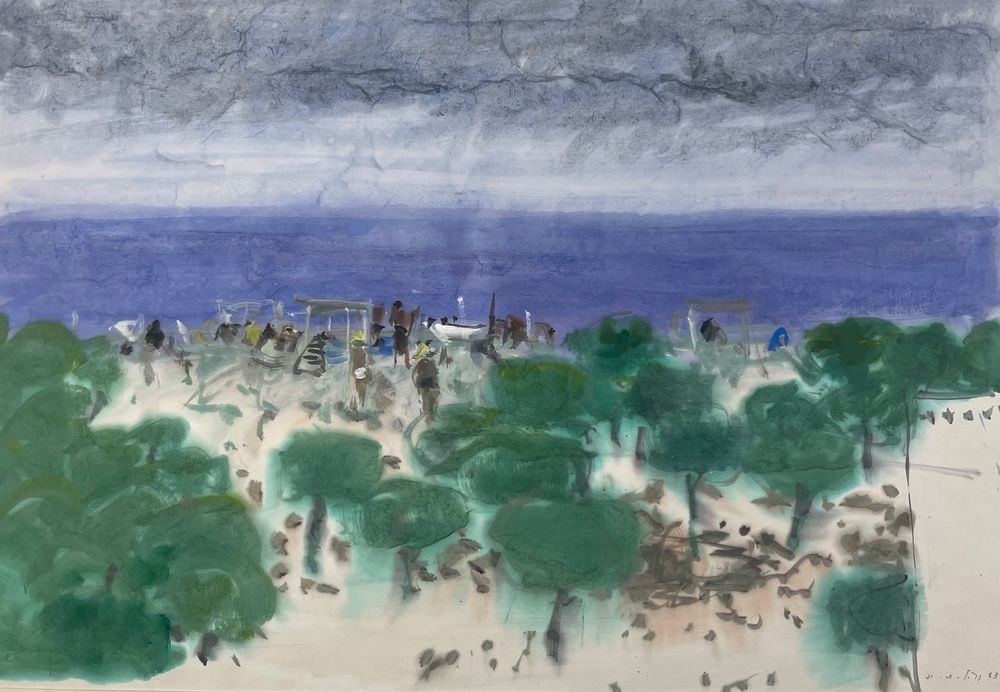 Hermann Alfred Sigg (1924-2023) grosses Aquarell (Gebraucht) in Root ...