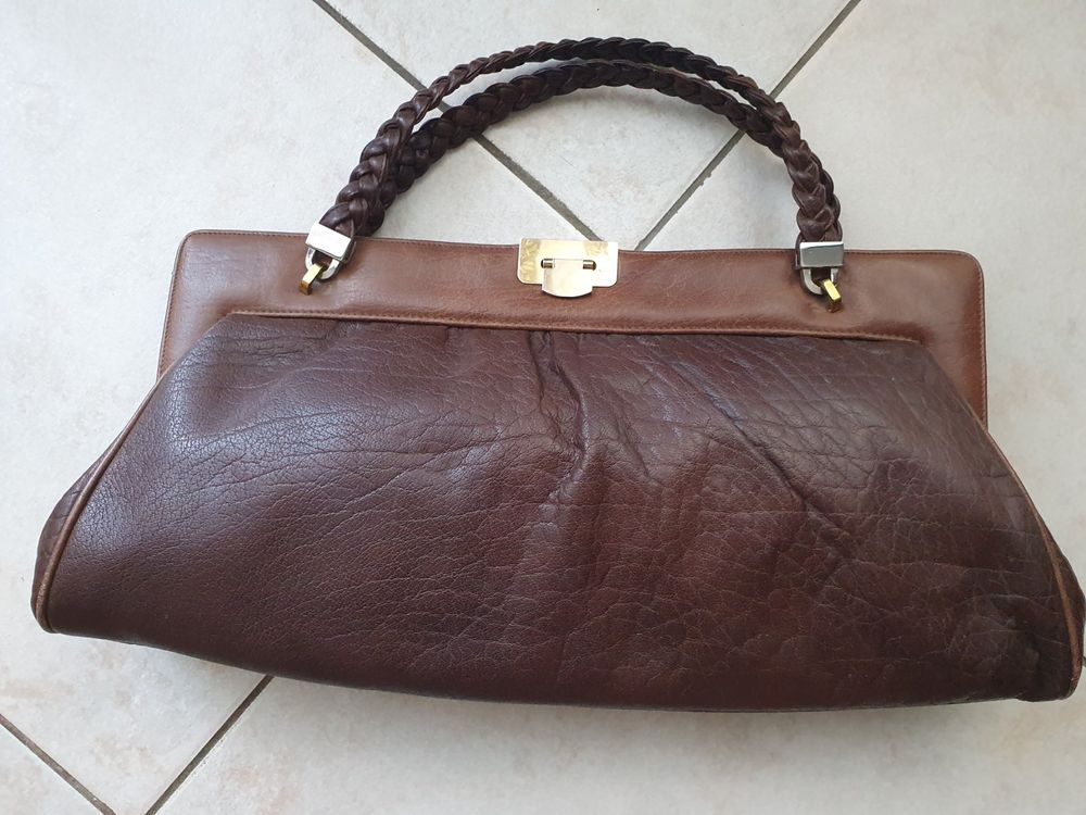 Sac en cuir brun Vintage (Neu (gemäss Beschreibung)) in St-Triphon für ...