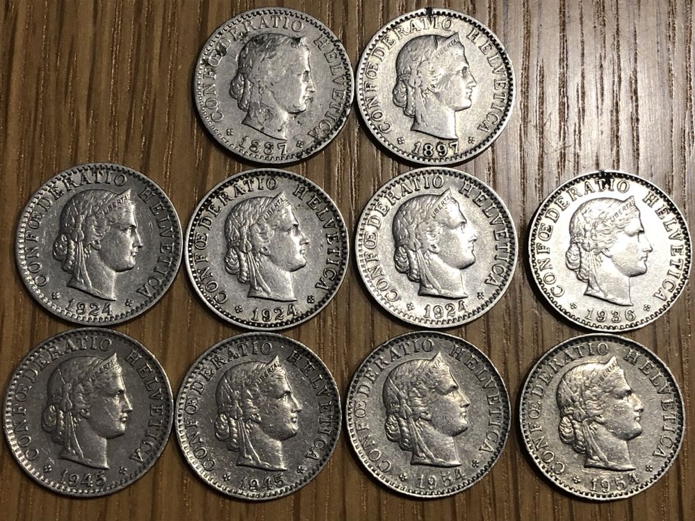 20 Rappen 1887,1897,1924(3),1936,1945(2),1954(2) | Kaufen auf Ricardo