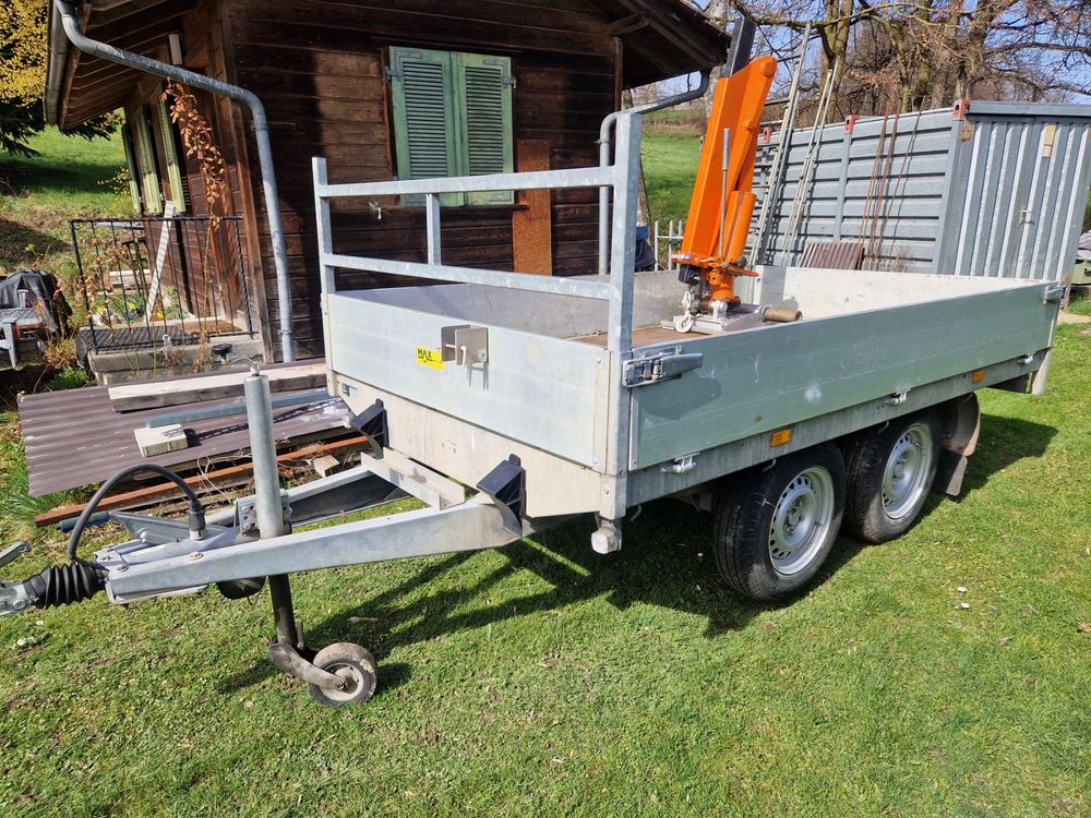 ANHANGER 2700KG mit Kran HIAB (Gebraucht) in St. Ursen für CHF 1706 – nur Abholung auf Ricardo ...