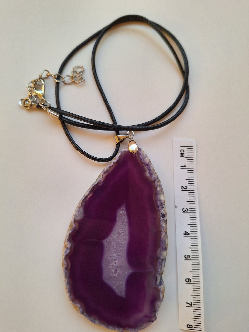 Achat-Anhänger mit Lederband, neu, Unikat. (Amethyst) (Neu (gemäss ...