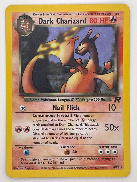 Dark Charizard 4/82 Holo Pokémon Team Rocket (Neu (gemäss Beschreibung ...