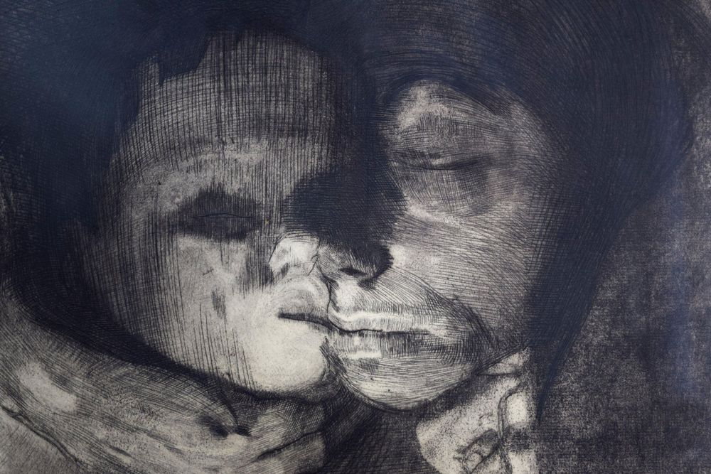 Käthe Kollwitz Tod Frau und Kind originale Aquatinta 1910 (Gebraucht ...