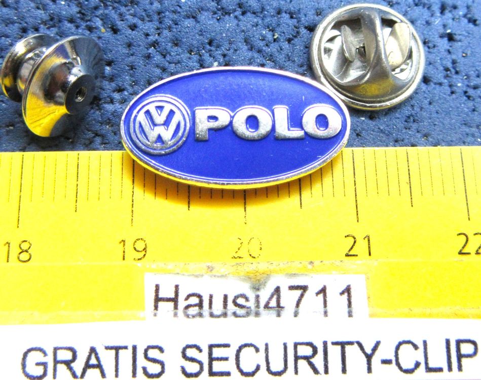 VW POLO AUTO LOGO PIN GEPRÄGT 22mm IAA2001 GESTEMPELT (Gebraucht) in ...