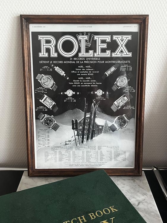 Rolex vintage Ad print from 1938 framed | Kaufen auf Ricardo