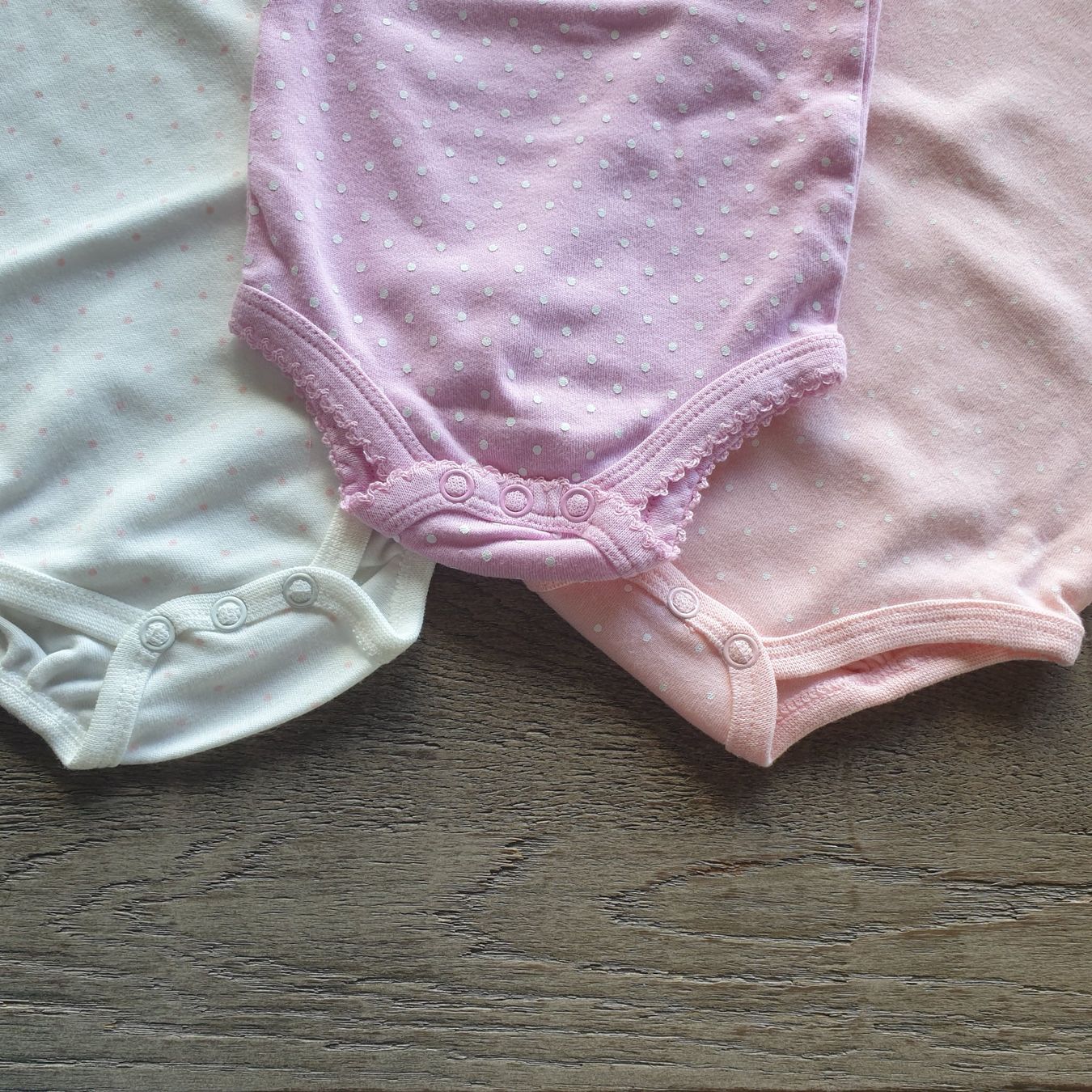 🐸 3 BODIES NEUWERTIG / ALLE 50 / 56 WEISS PEACH ROSA (Neu (gemäss ...