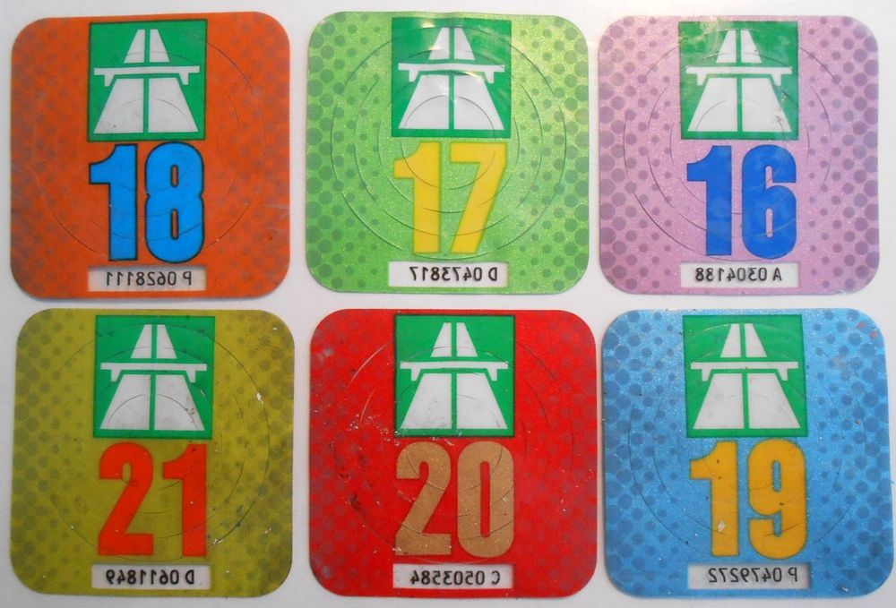 Vignetten 2016 - 2021 Autobahnvignetten 16 - 21 gebraucht (Gebraucht ...