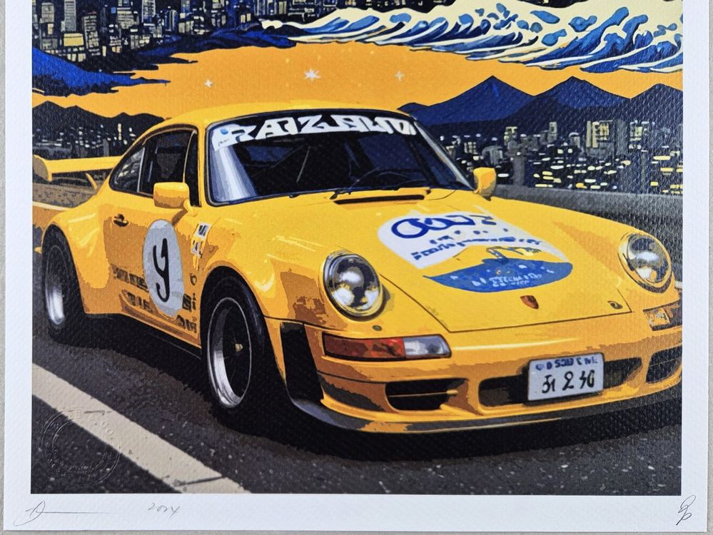Death NYC Pop Art Druck " Van Gogh Hokusai Wave Porsche 911 (Neu ...