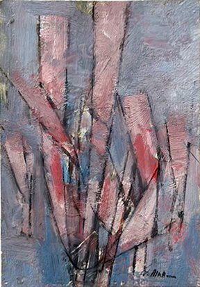 Walter Emil Müller. Abstrakte Komposition. Öl auf Postkarte (Gebraucht) in Zumikon für CHF 90 ...